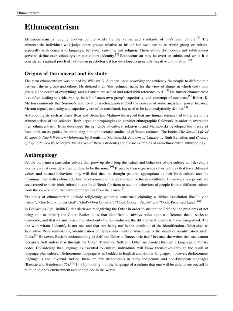 Ethnocentrism | Museology | Cultural Anthropology