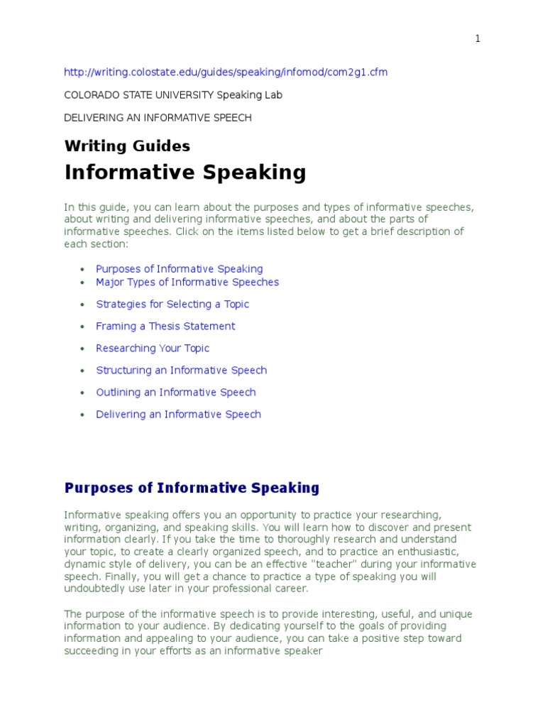 Delivering An Informative Speech | PDF | Public Speaking | Underground ...