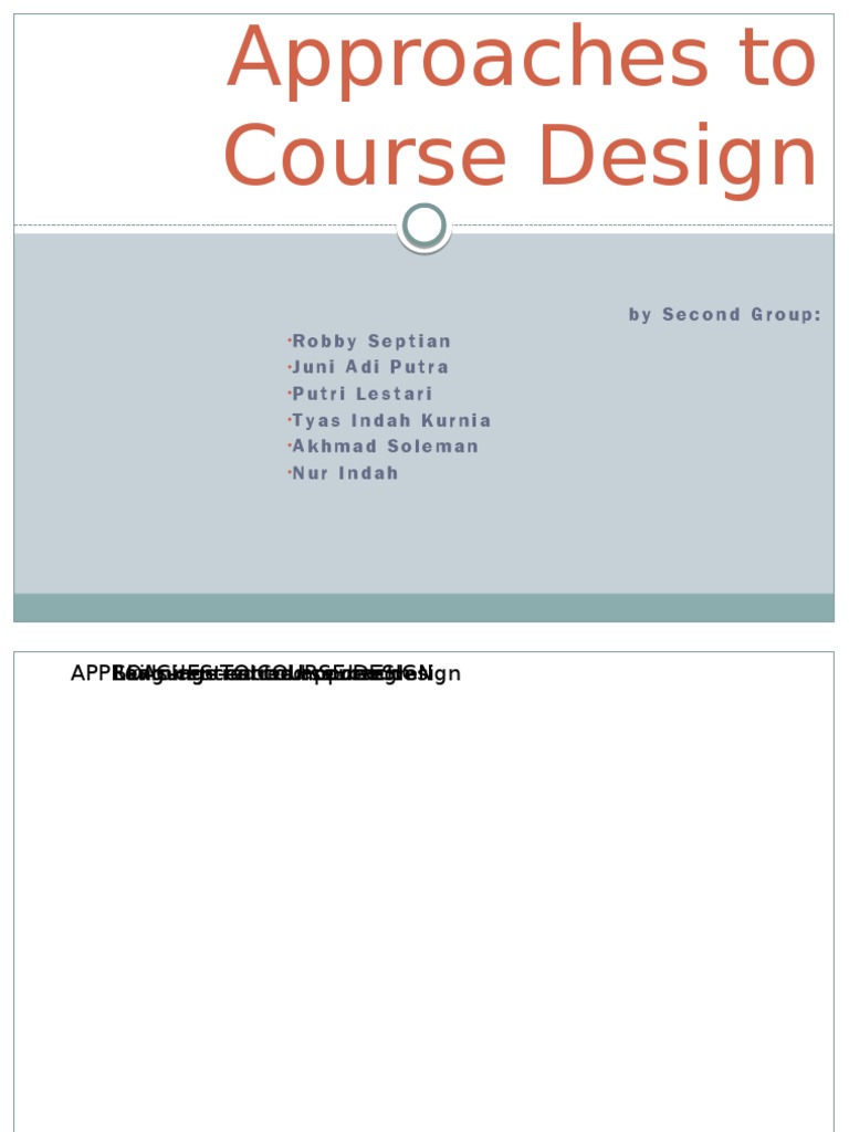 Approaches to Course Design | PDF | Career & Growth