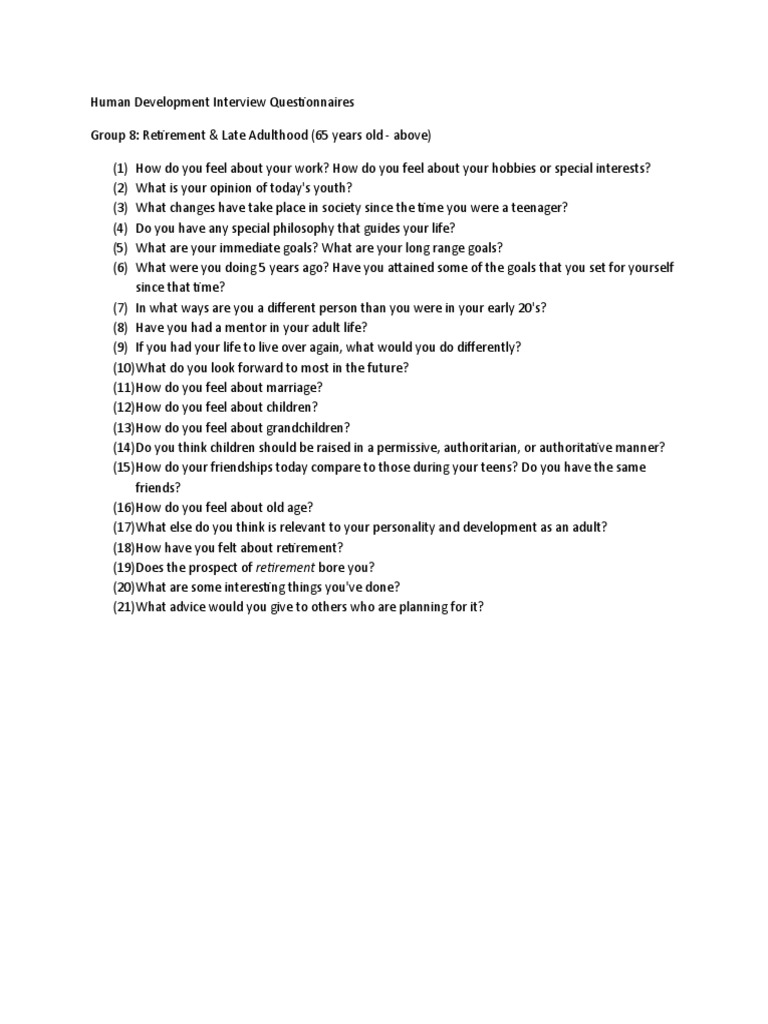 Retirement Insights for Late Adults | PDF | Lifestyle