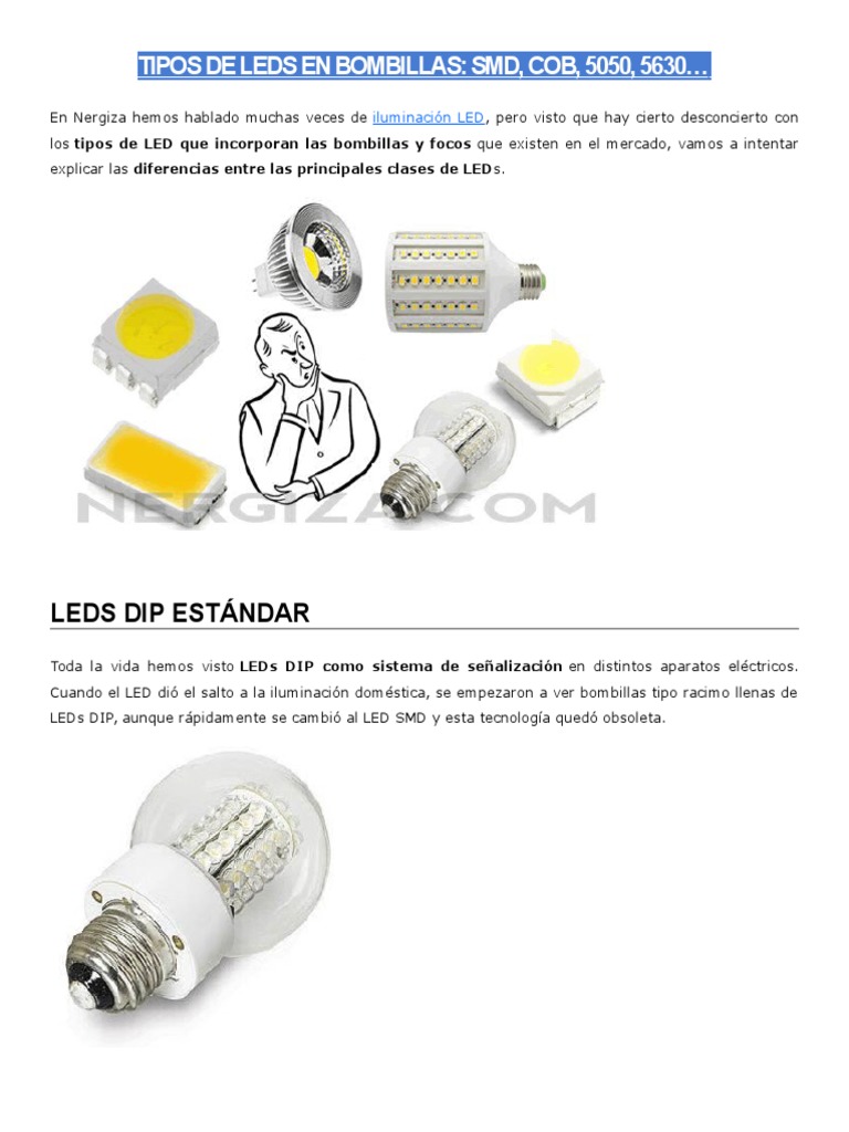 Tipos de Leds en Bombillas | PDF | Diodo emisor de luz | Bombilla ...