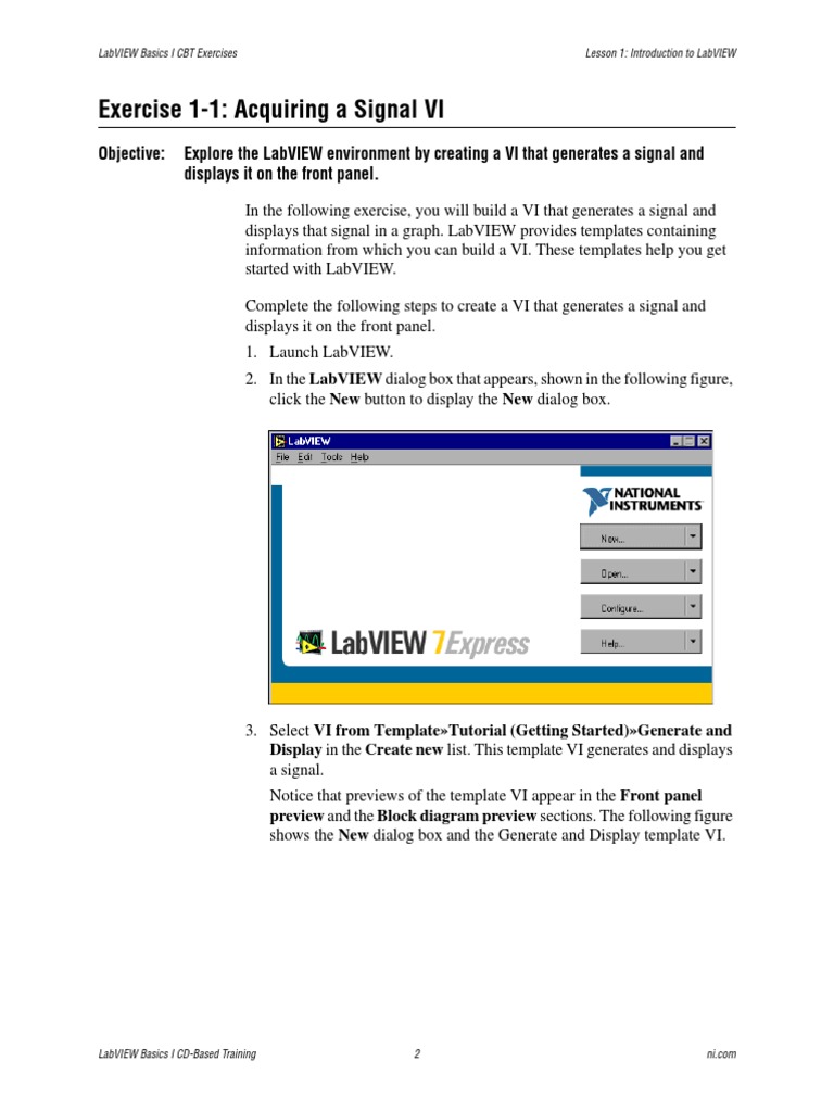 LabView Exercises 1 | PDF | Dialog Box | Control Flow