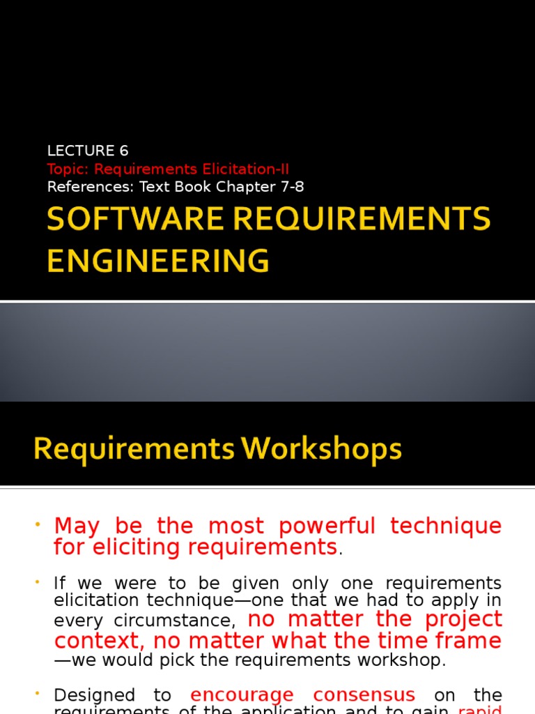 SRE - Week - 6 - Understanding User Needs-RE Techniques Part II | PDF ...