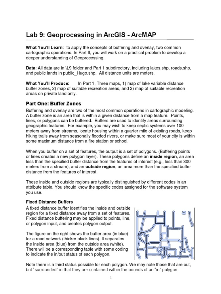 Lab 9 Geoprocessing | PDF | Data Buffer | Geographic Information System