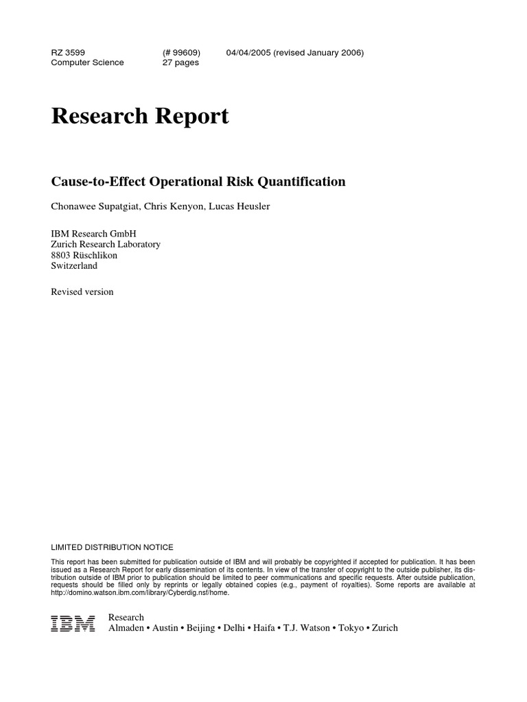 Cause-To-Effect Operational Risk Quantification | PDF | Operational ...