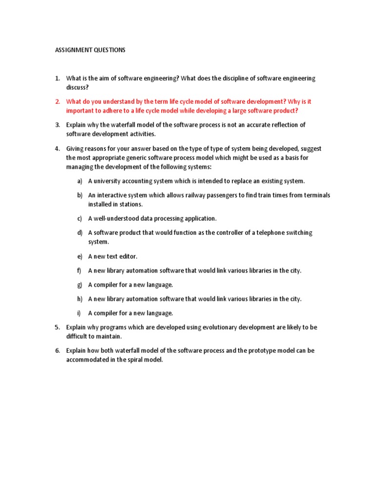 Software Engineering Questions | PDF