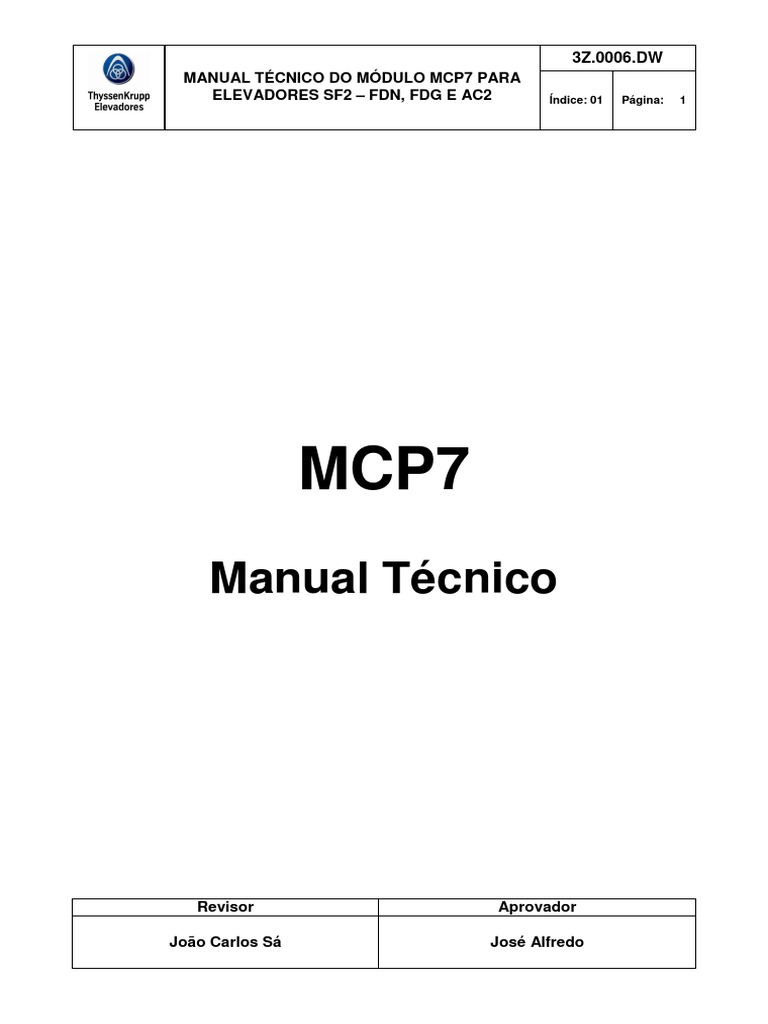 3Z0006DW-01 Manual Tcnico Da MCP7 | PDF | Programas | Informação