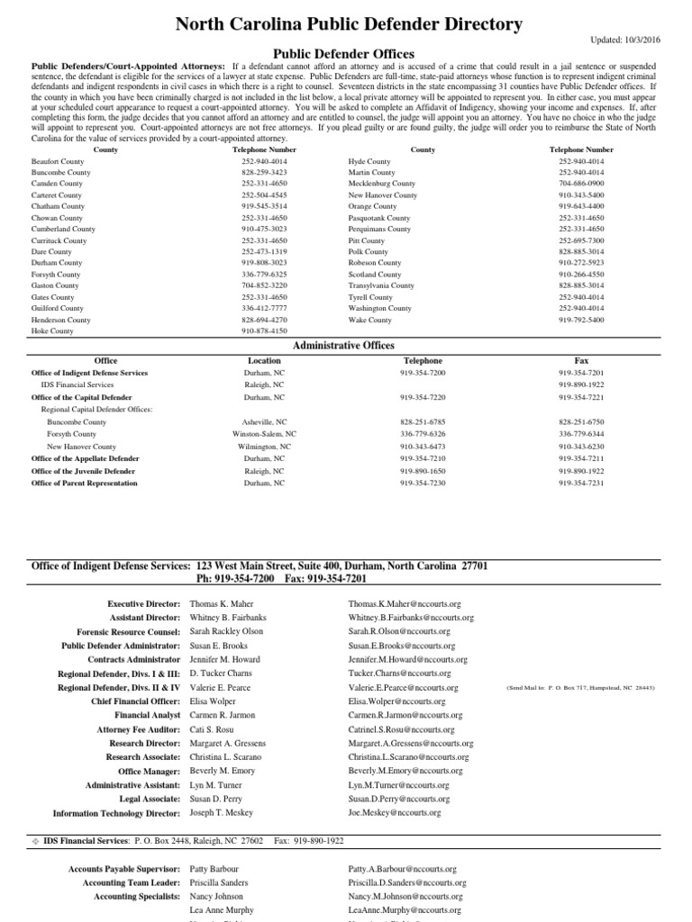 Public Defender Directory | PDF