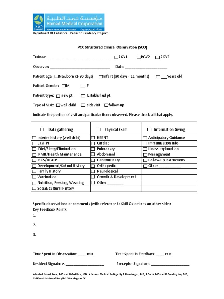 Structured Clinical Observation Form | PDF | Nonverbal Communication | Patient