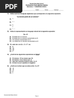 Prueba Global de Octavo Basico | PDF | René Descartes | Objetos matemáticos