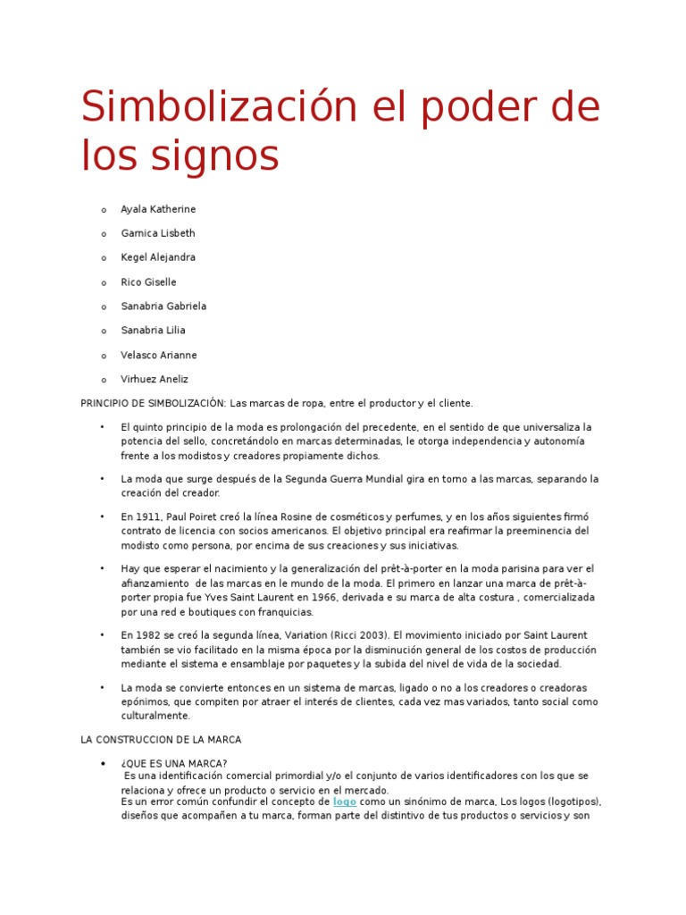 Simbolización El Poder de Los Signos | PDF | Marca | Moda