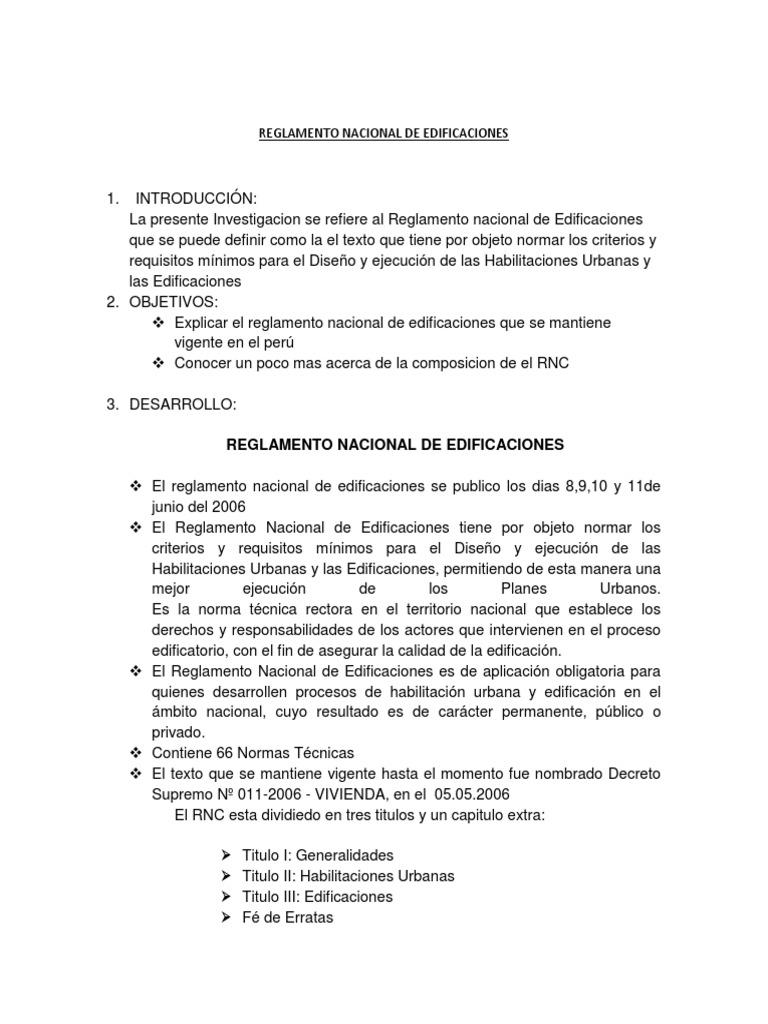 Reglamento Nacional de Edificaciones | PDF | Regulación | Pena capital