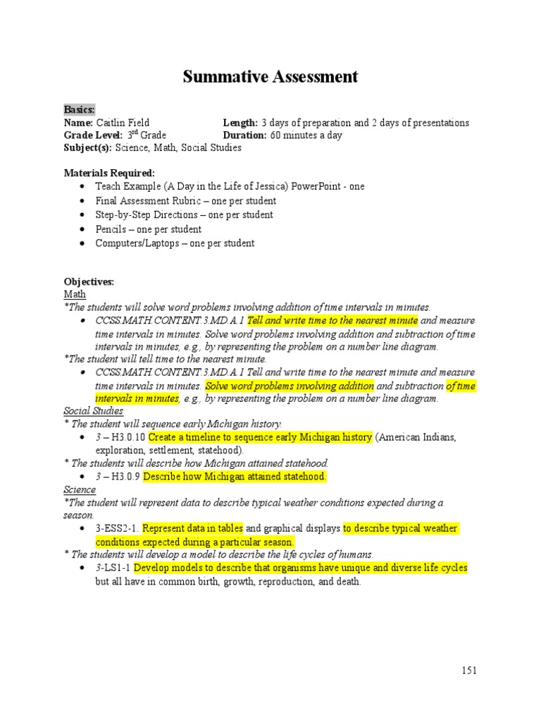 Summative Assessment | PDF | Educational Assessment | Time