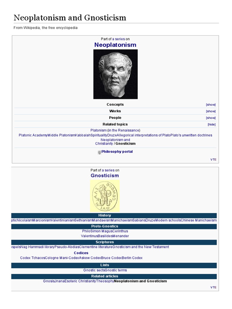 Neoplatonism and Gnosticism Overview | PDF | Gnosticism | Neoplatonism