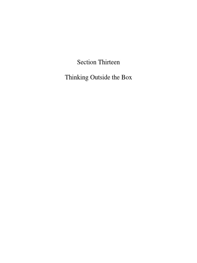 Thinking Outside The Box | PDF | Dolphin | Therapy