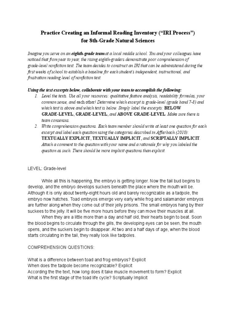 8th-Grade IRI for Natural Sciences | PDF | Amphibian | Frog