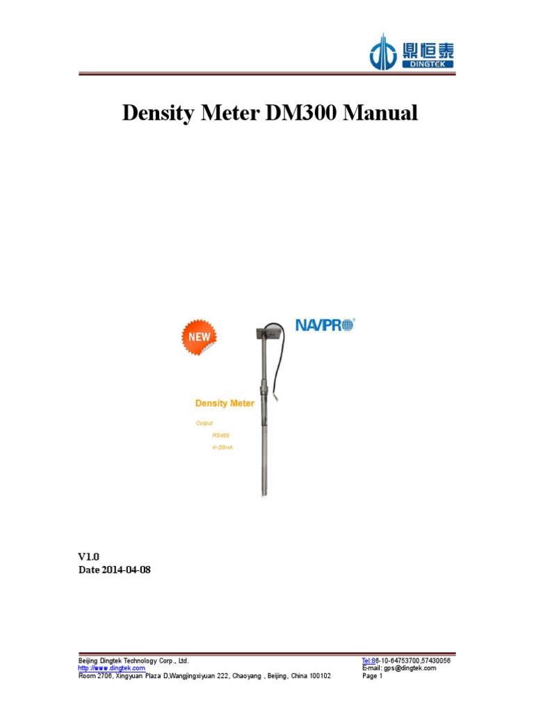 Density Meter DM300 Manual | PDF