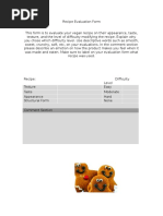 Food Product Evaluation Form | PDF | Wellness