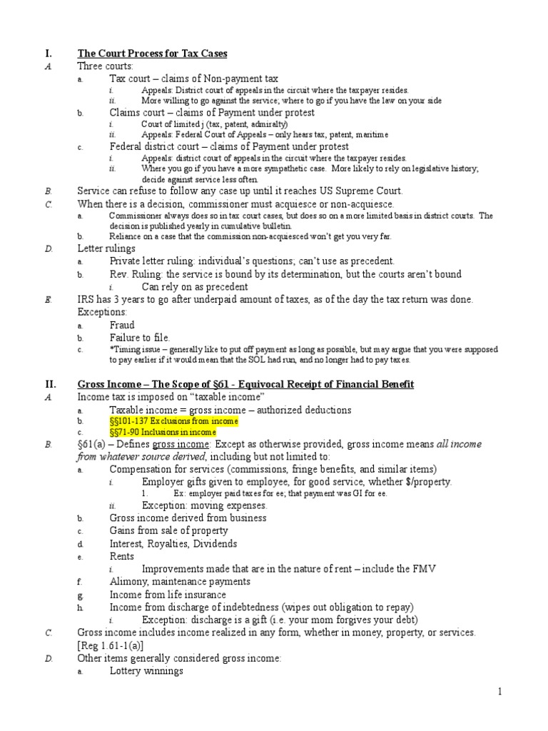 Basic Tax Outline | PDF | Tax Deduction | Capital Gains Tax In The ...