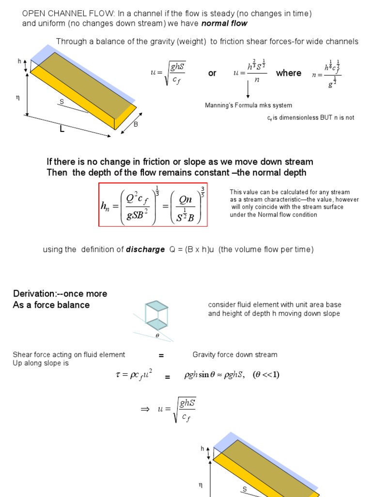 Open Channel Notes | PDF | Dynamics (Mechanics) | Mechanics