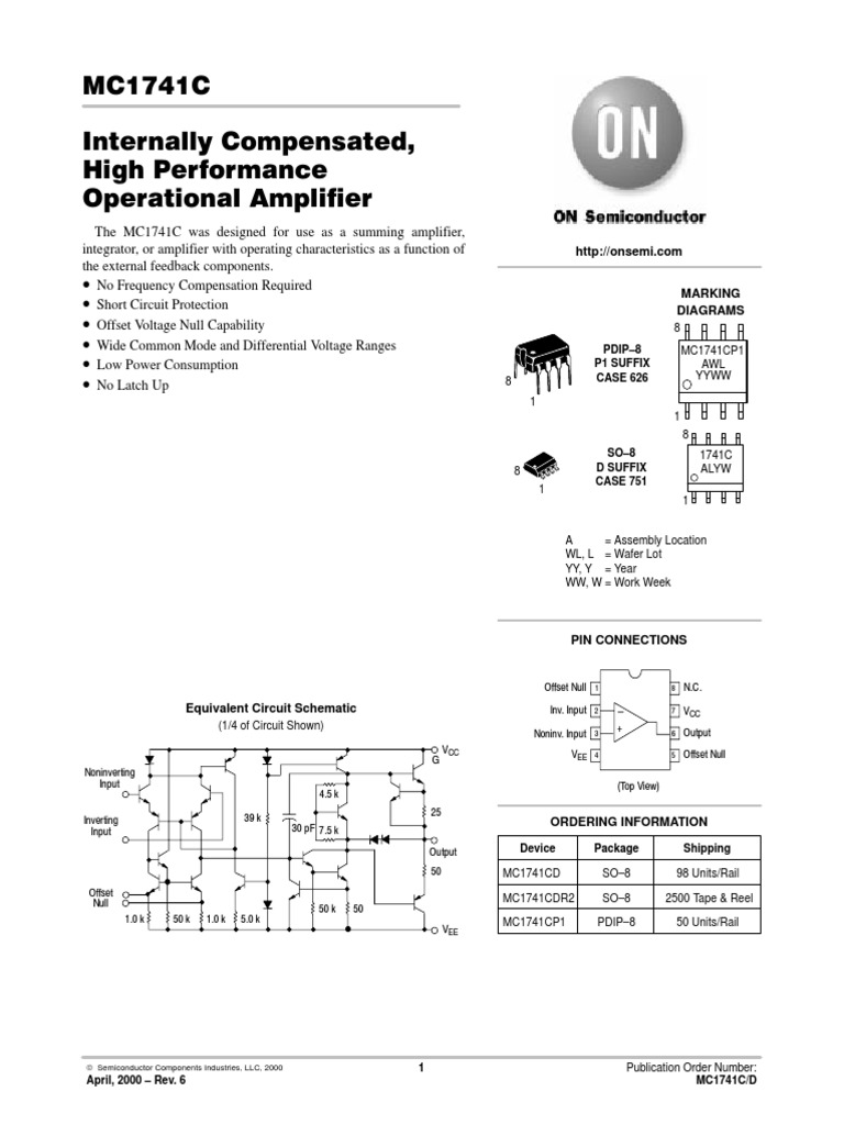 Mc1741c Metal Package