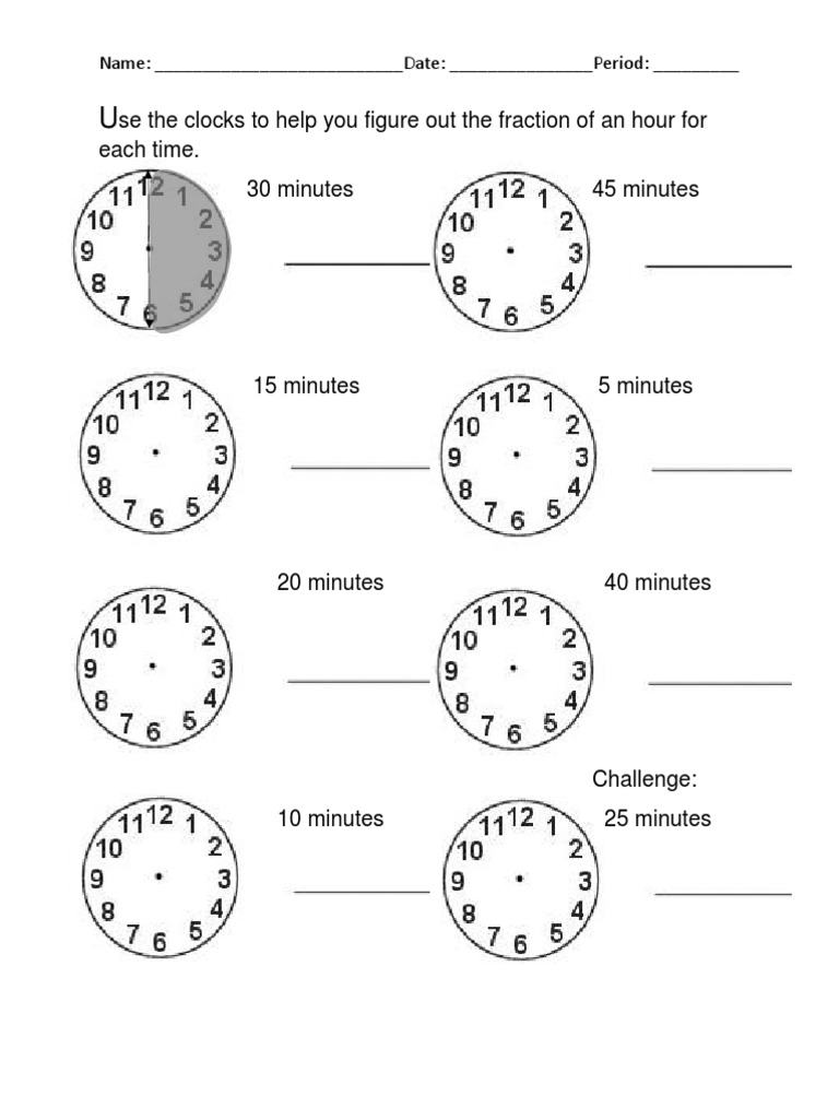 Clock Fractions | PDF | Home & Garden