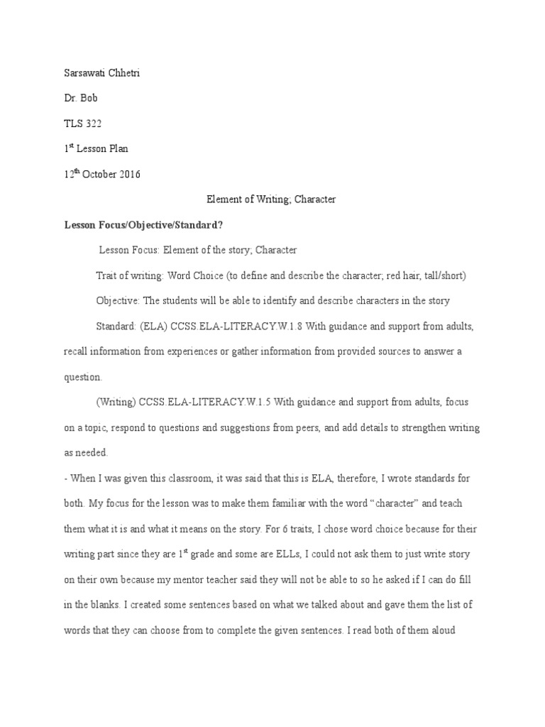 1st Lesson Plan | PDF | Lesson Plan | Question