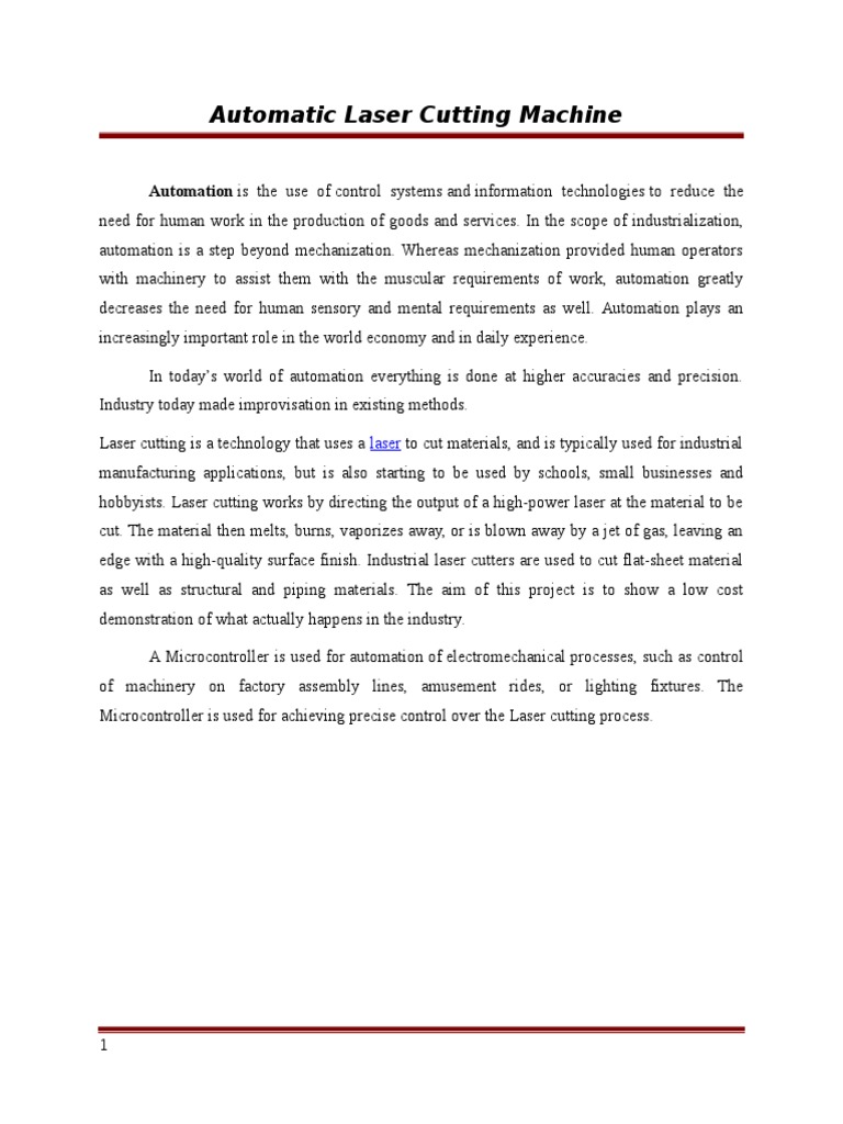 Laser Cutting Machine | PDF