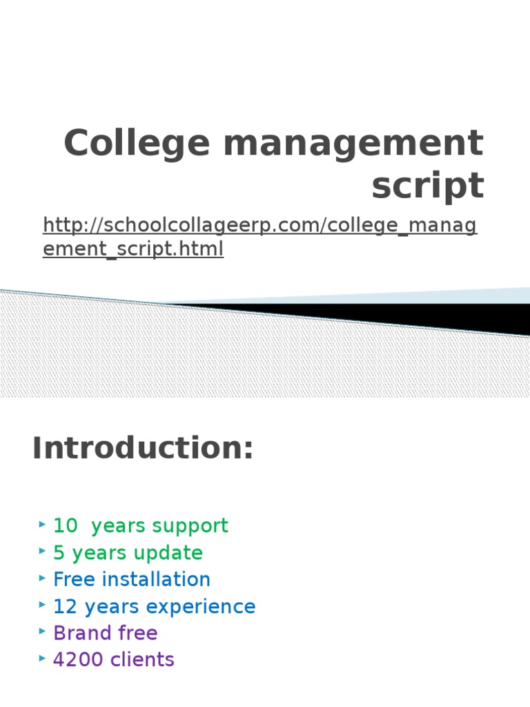 College Management Script 6660600 Ppsx Pdf