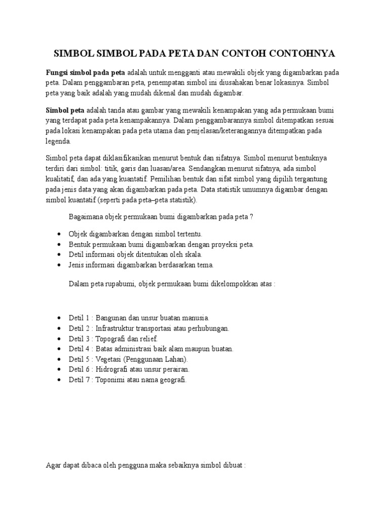 Simbol Simbol Pada Peta Dan Contoh Contohnya