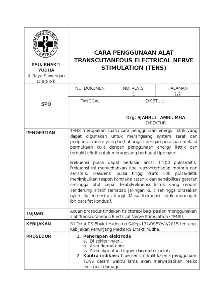 Cara Penggunaan Alat TENS | PDF
