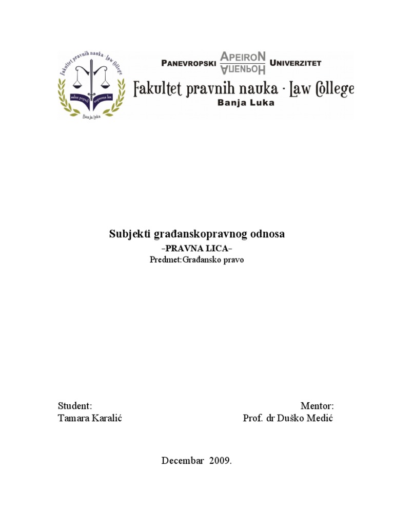 Pravna Lica | PDF