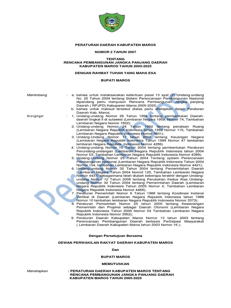 RPJPD Kab. Maros | PDF