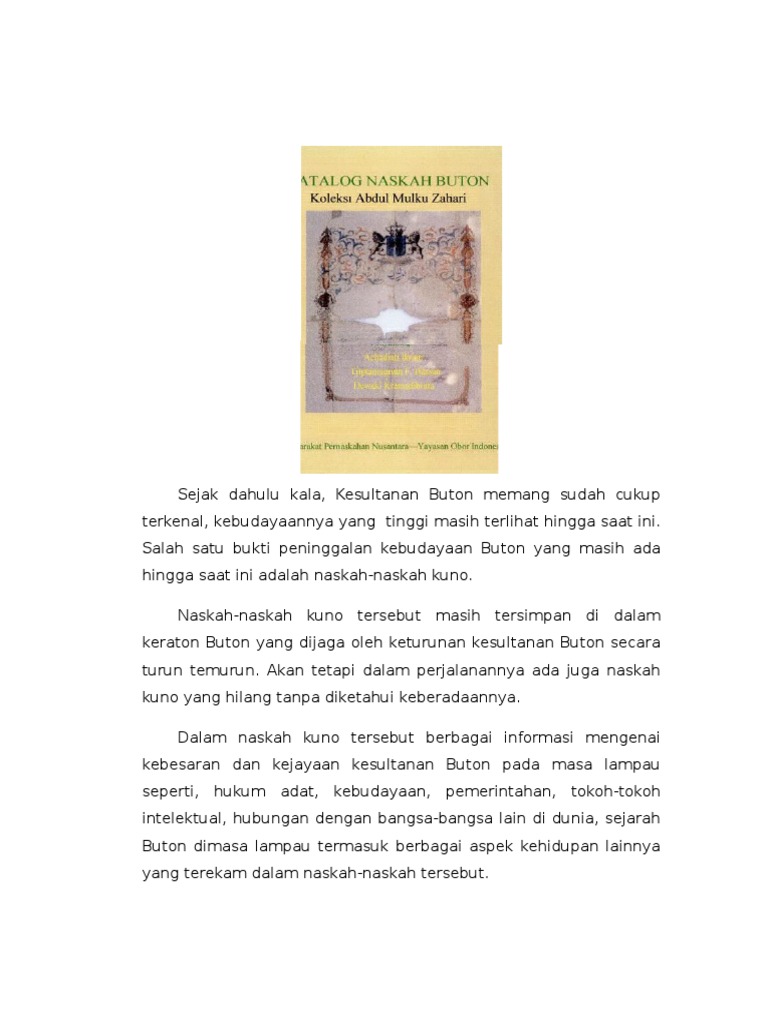 Naskah Kuno Kesultanan Buton | PDF