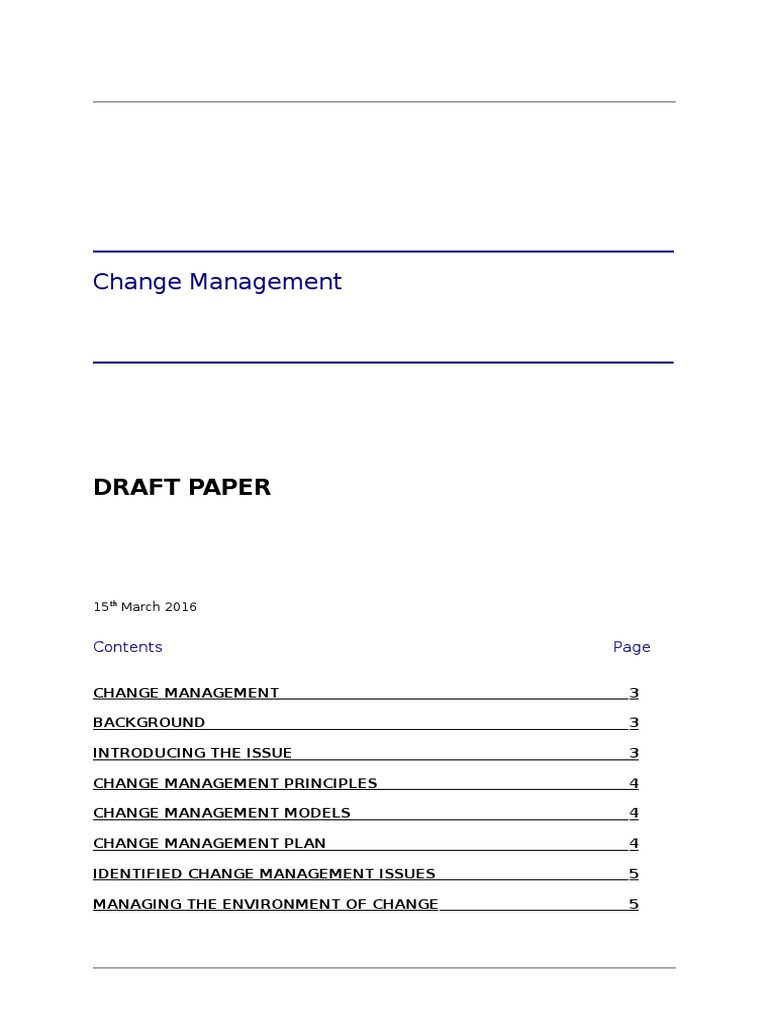 Change Management Paper | PDF | Change Management | Leadership