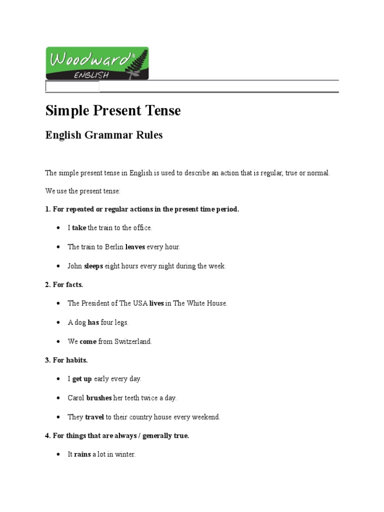 Simple Present Tense | PDF | Verb | English Language
