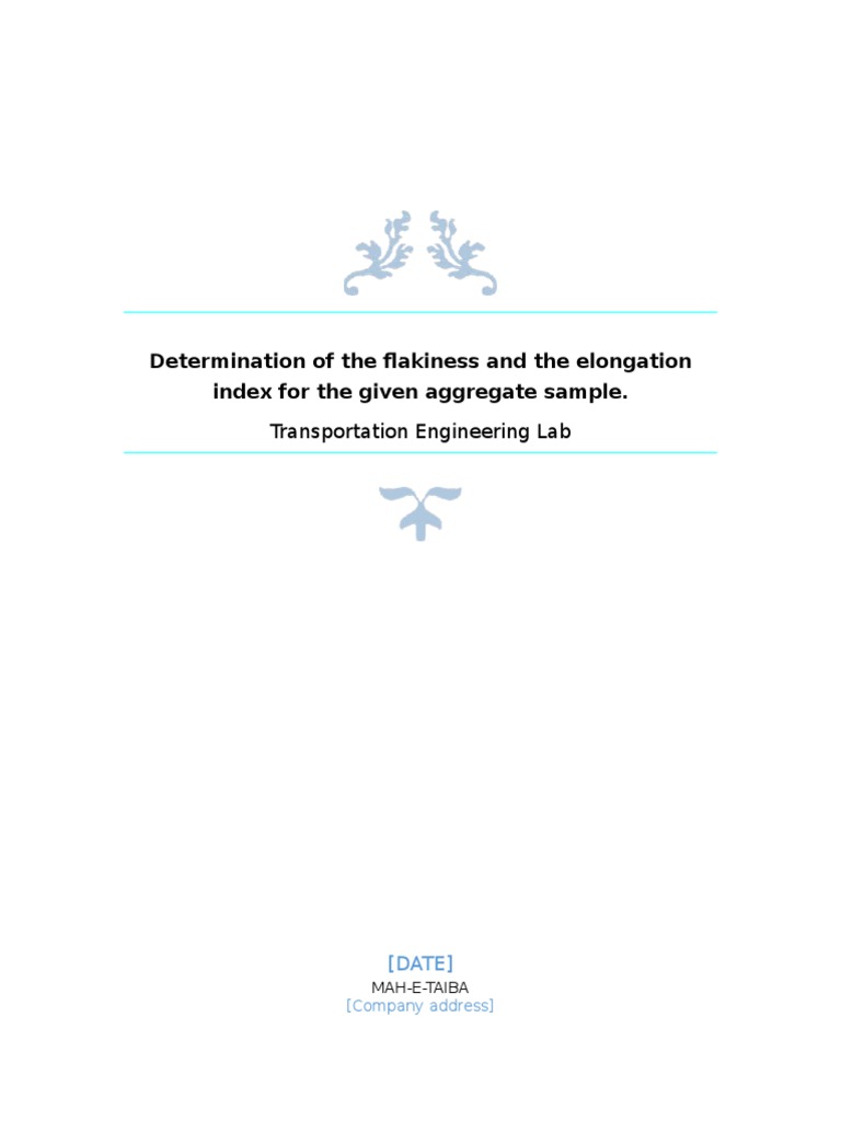 Flakiness & Elongation Index Lab | PDF | Road Surface | Concrete