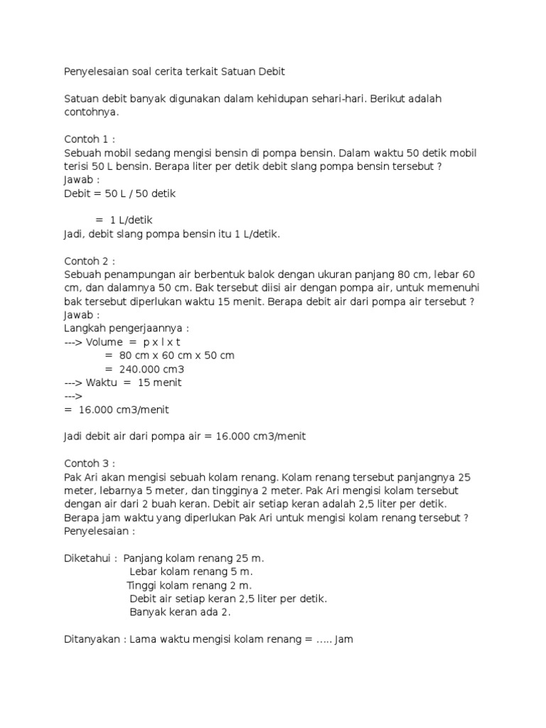 Soal Debit Air | PDF