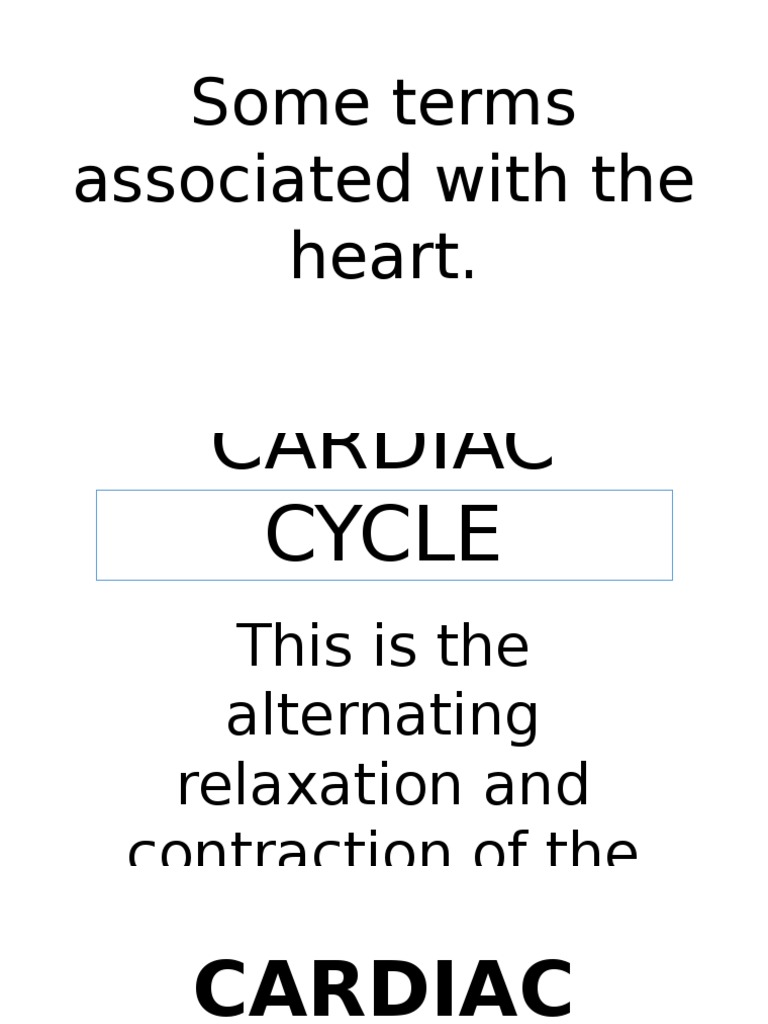 Cardiac Cycle and Other Terms | PDF | Heart | Circulatory System