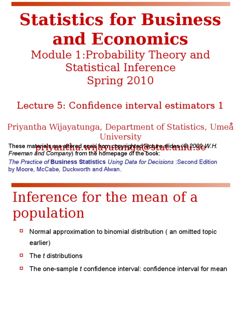 Statistics For Business and Economics: Module 1:probability Theory and ...
