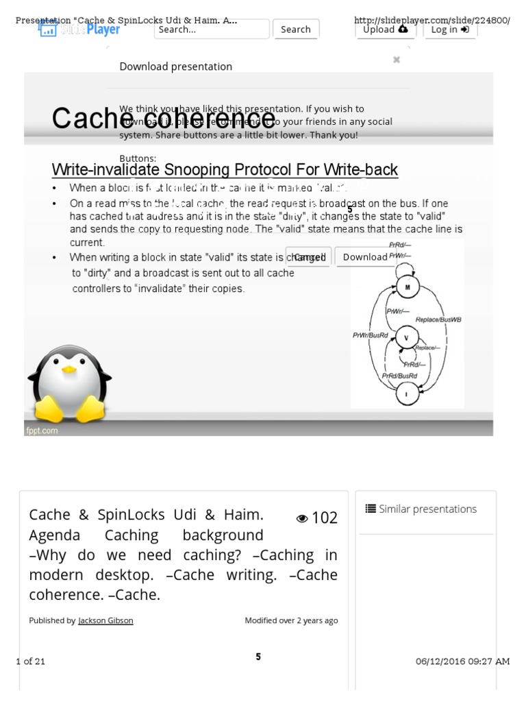 Cache Coherence: Write-Invalidate Snooping Protocol For Write-Back ...