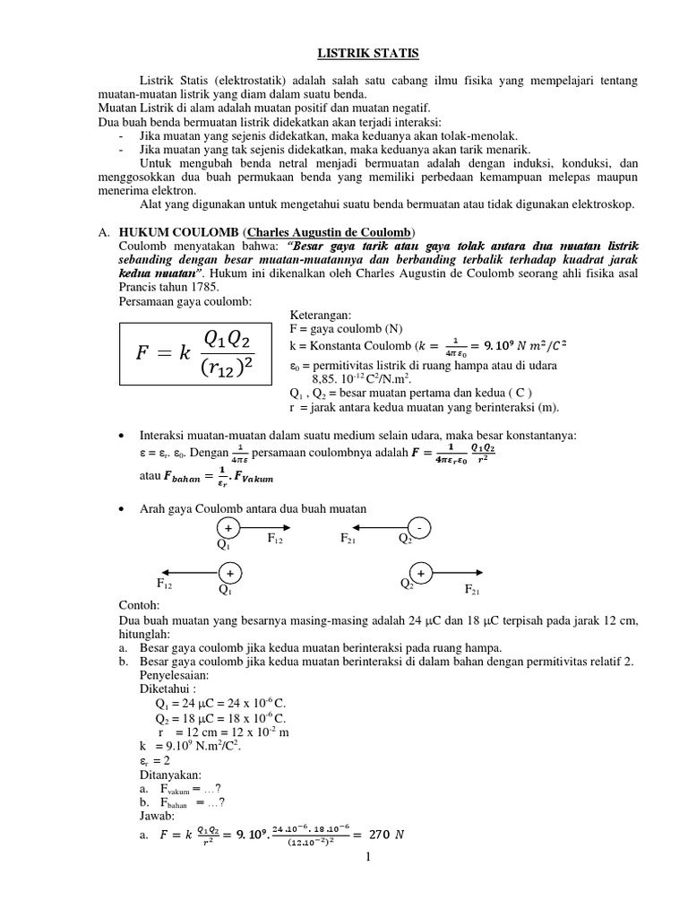 Modul Listrik Statis | PDF | Sains & Matematika