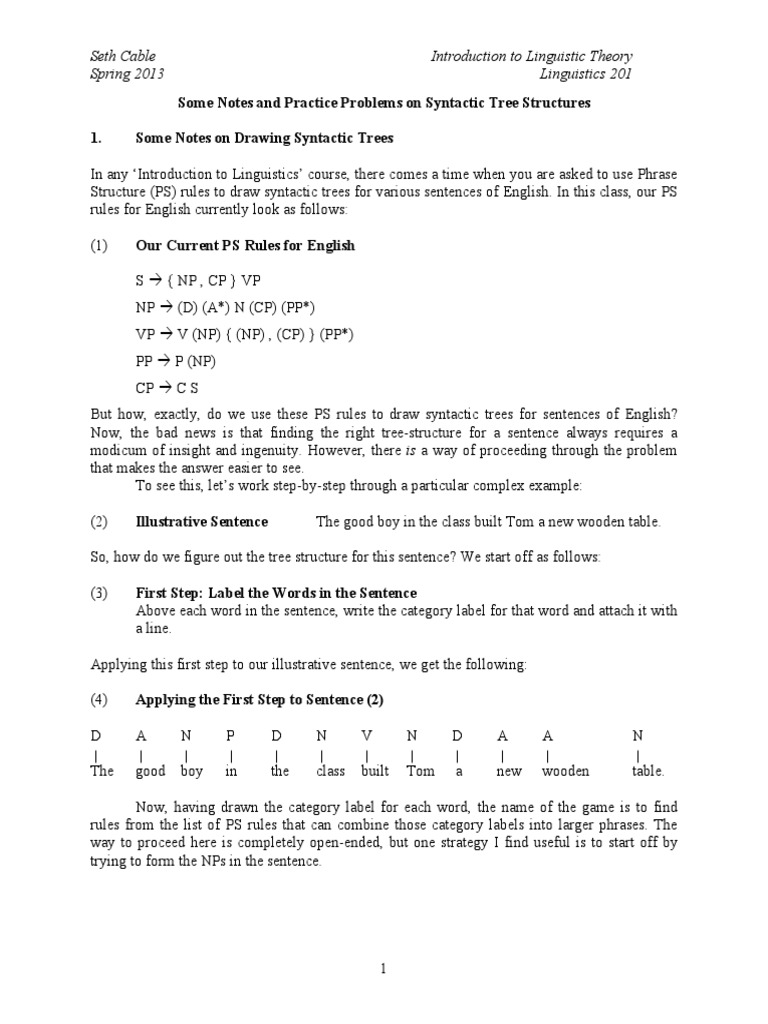 Syntactic Trees PDF | PDF | Phrase | Syntax