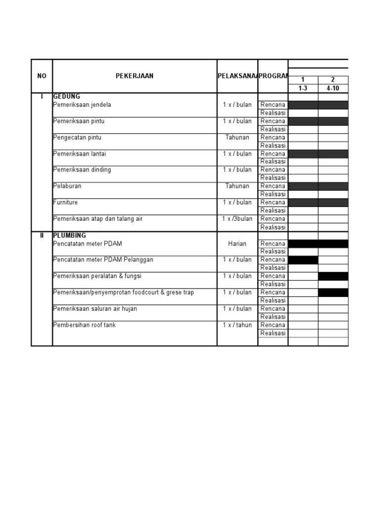 Jadwal Pemeliharaan Gedung Pdf