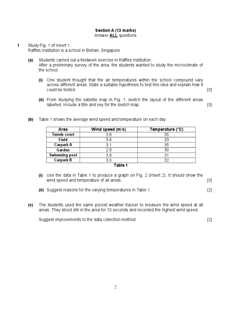 O Level Geography Elective Paper | PDF
