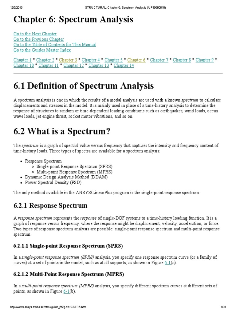 Spectrum Analysis Guide for ANSYS | PDF | Spectral Density | Physics