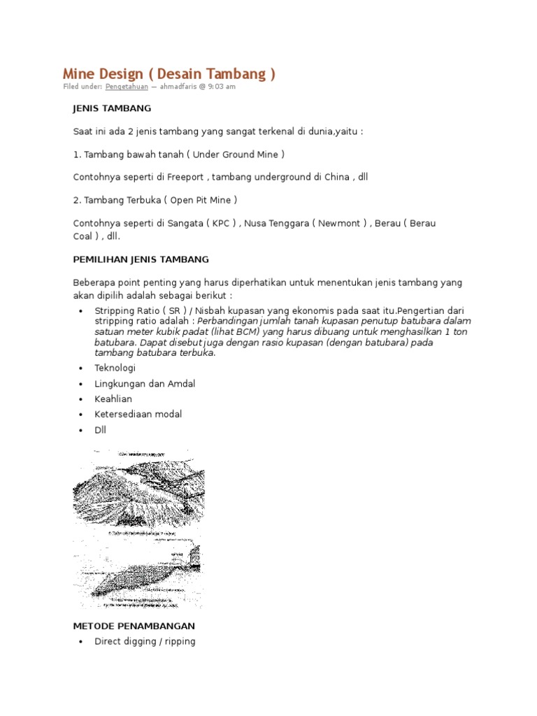 Desain Tambang | PDF