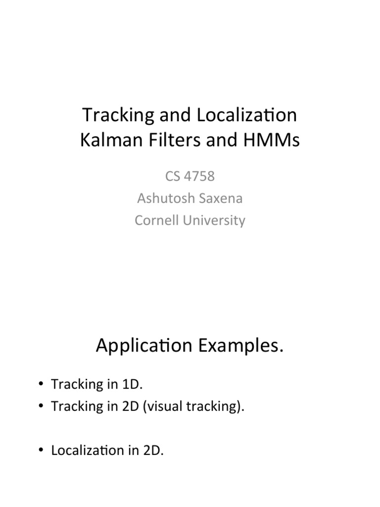 Cs4758 Kalman HMM Examples | PDF | Support Vector Machine | Artificial Intelligence