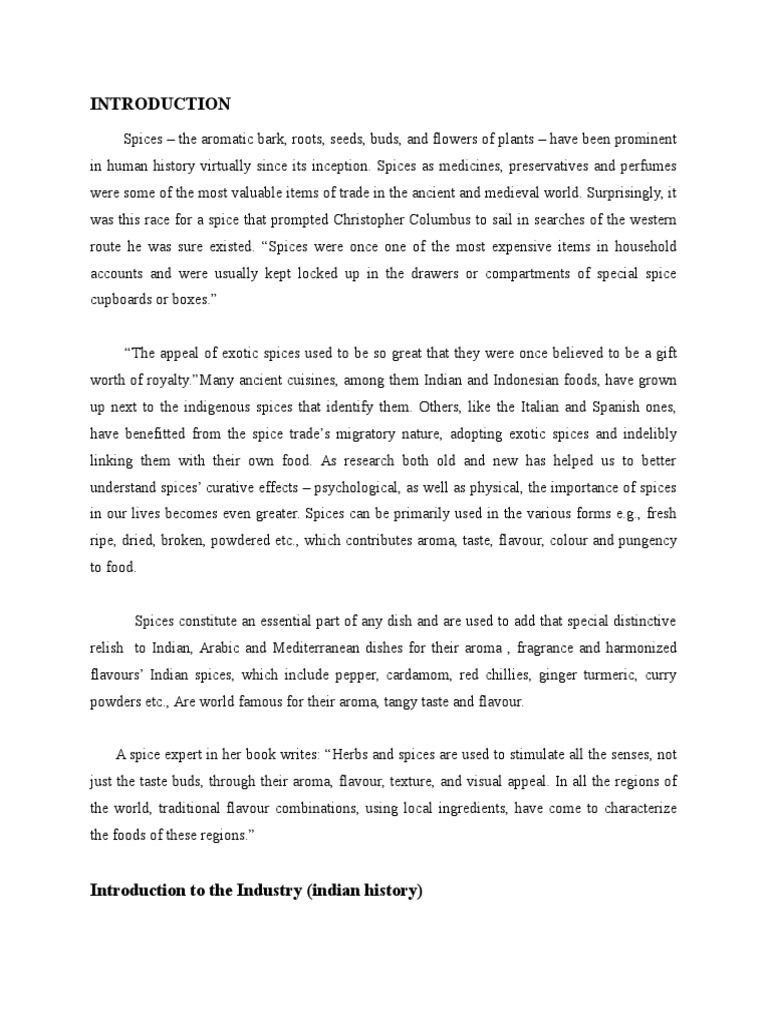 Introduction About Spices | PDF | Social Science | Home & Garden