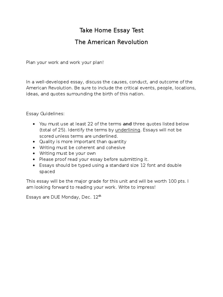 American Revolution Essay Guide | PDF | American Revolution | British ...